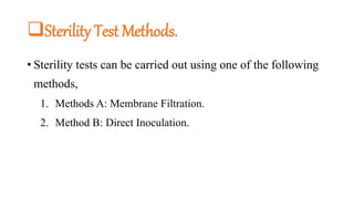 Sterility testing products (solids, liquids, ophthalmic and other ...