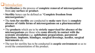 Sterility testing products (solids, liquids, ophthalmic and other ...