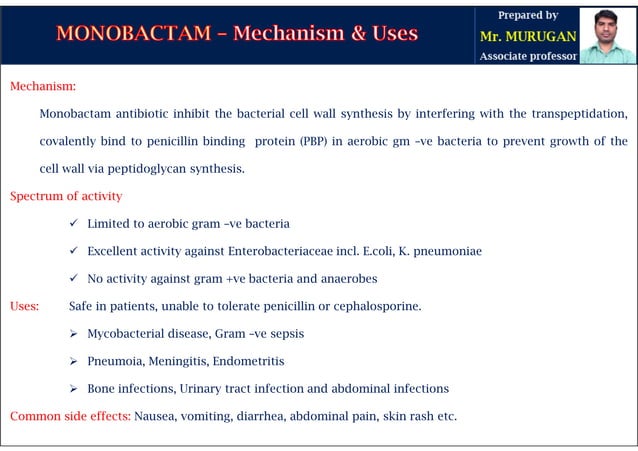 MC - III, Unit - 1, Part 6 - Monobactam.pdf