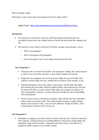 Part 6 Short screenplay writing | PDF