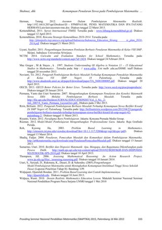 Prosiding Snaptika 2015 Pengembangan Soal Matematika Model PISA untuk Siswa Sekolah Menengah ...