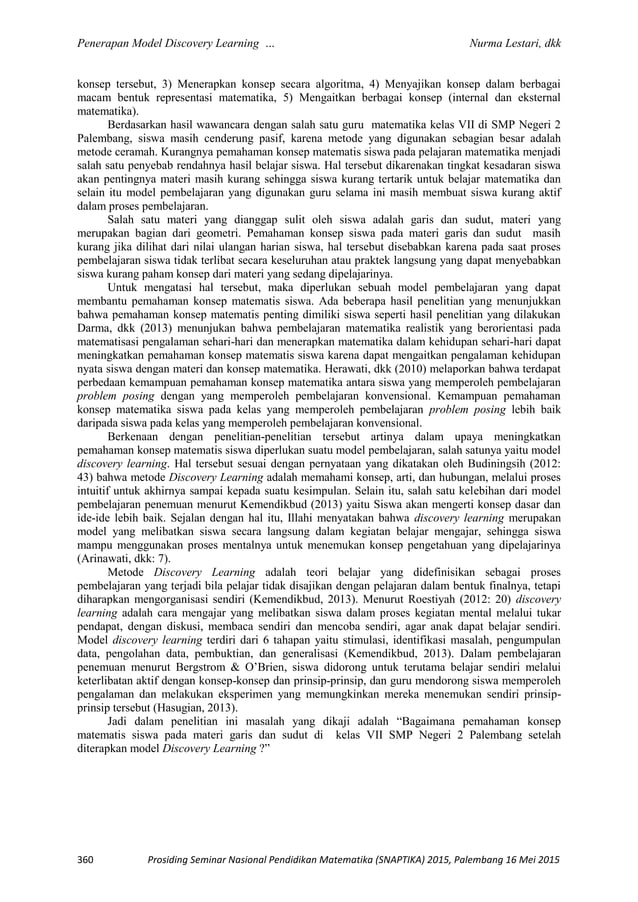 Prosiding Snaptika 2015 Pengembangan Soal Matematika Model PISA untuk Siswa Sekolah Menengah ...