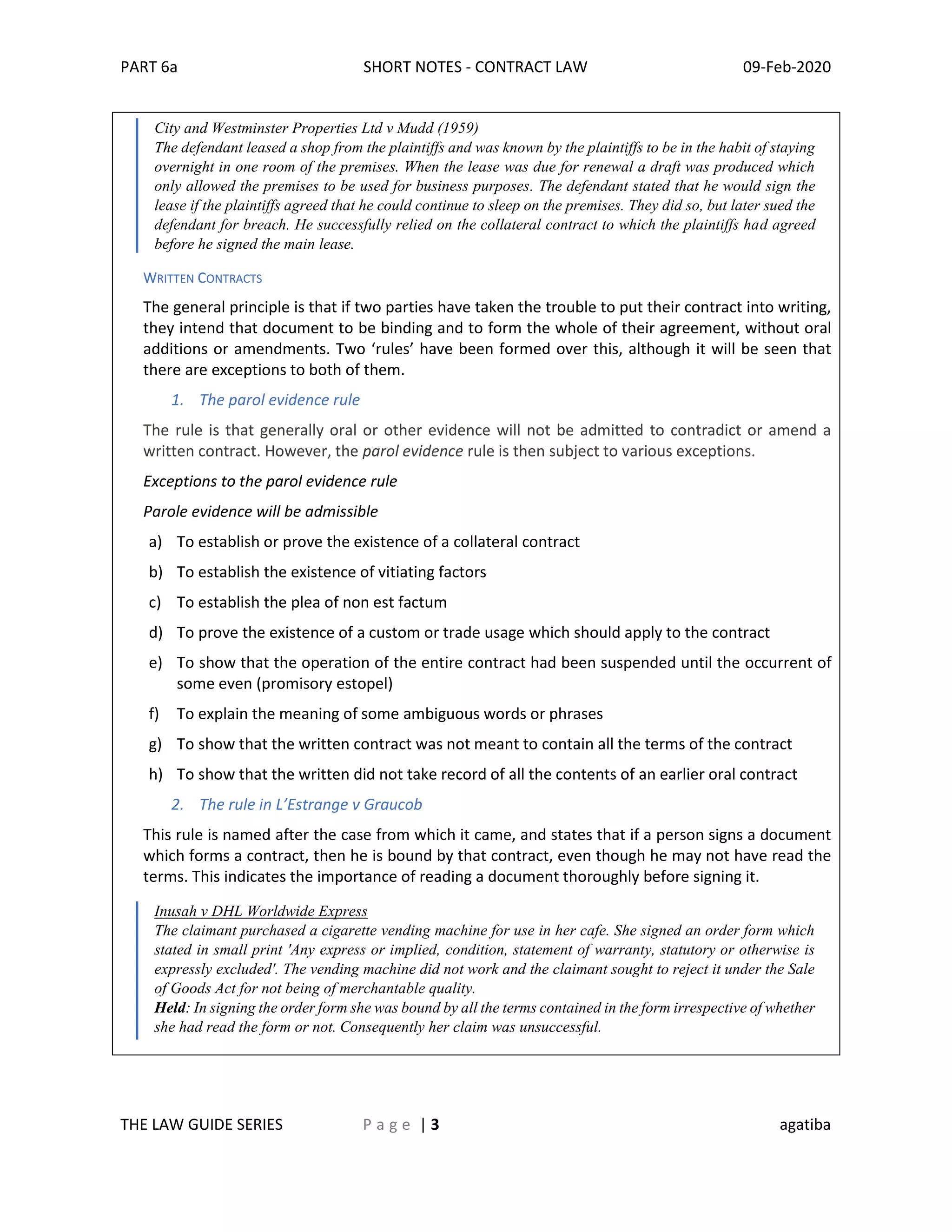 Terms of a contract | PDF