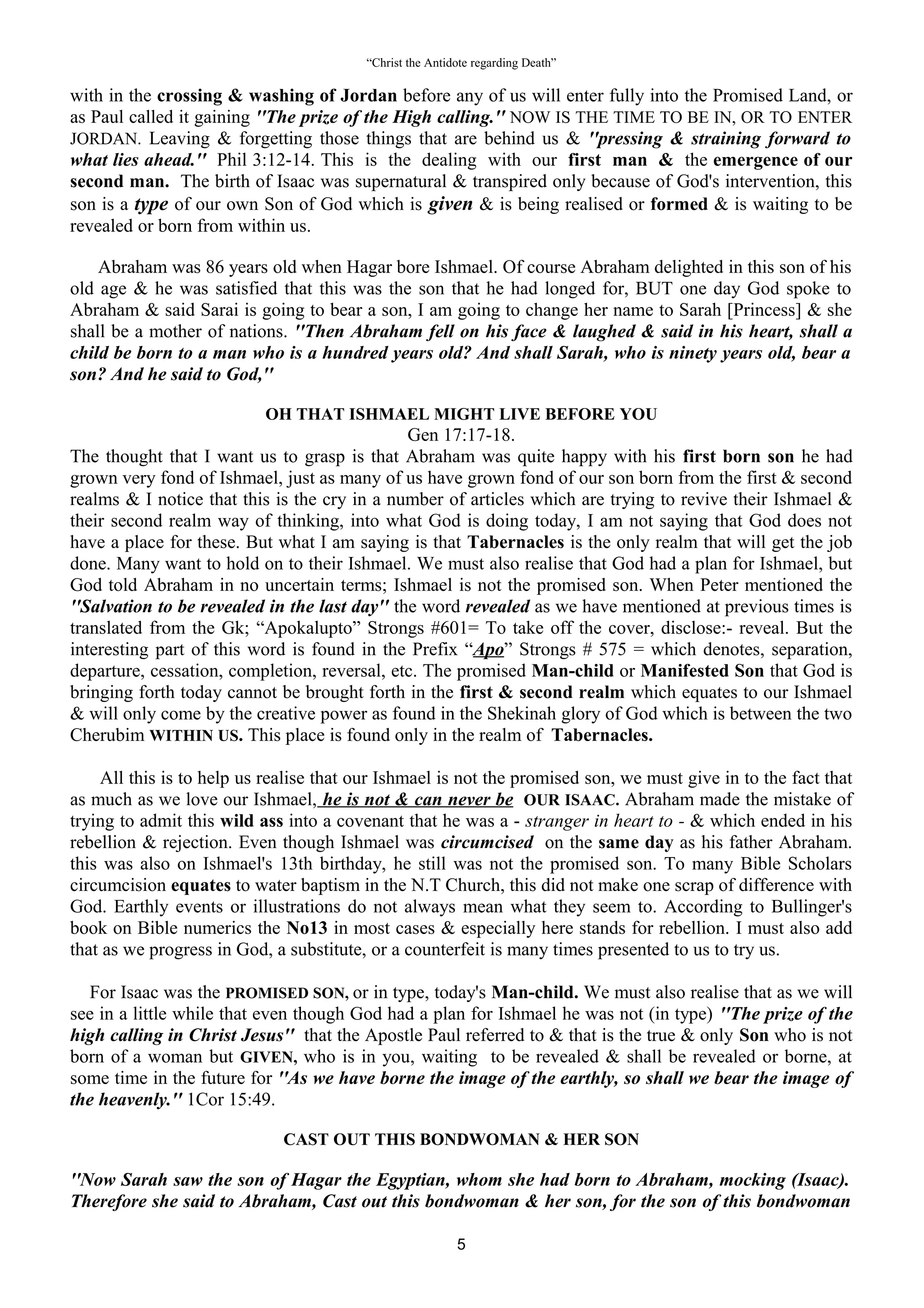 Part6 Christ The Antidote Oneness. | PDF