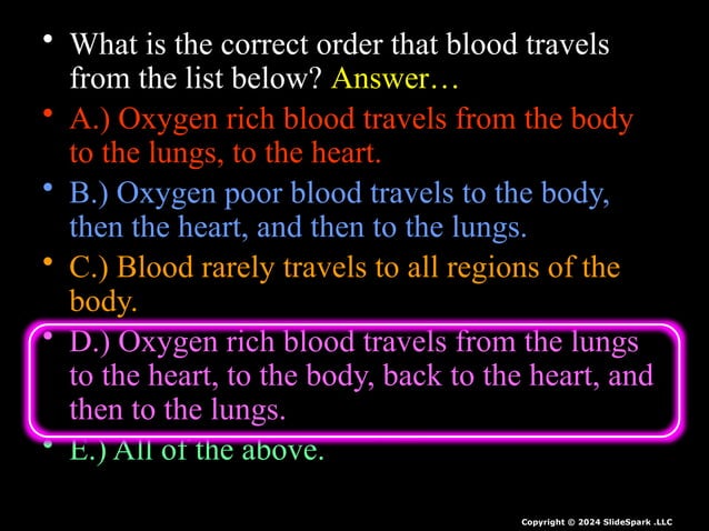 Circulatory System Quiz Game, Middle School Circulatory System ...