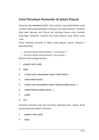 Part 6: Aturan dan Penulisan Kode Program | PDF