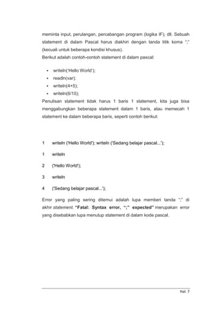 Part 6: Aturan dan Penulisan Kode Program | PDF