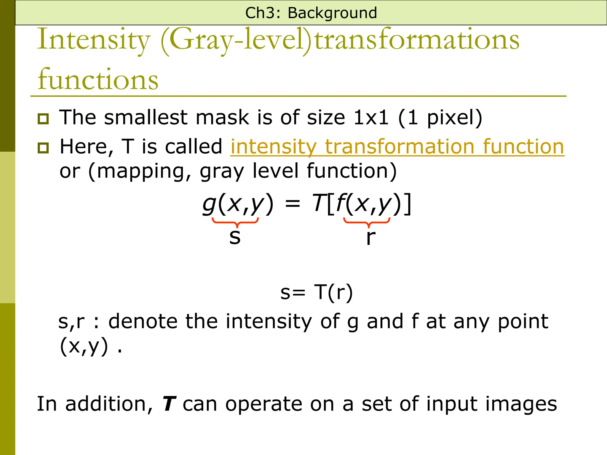 image processing intensity transformation | PPT