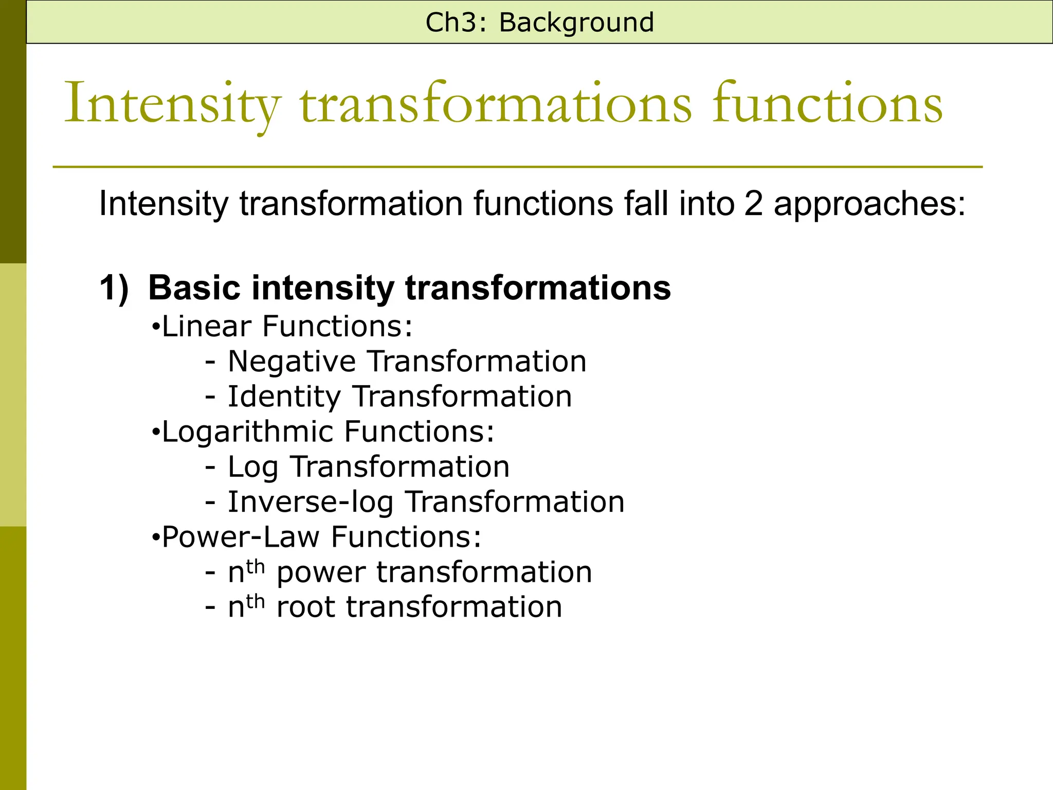 image processing intensity transformation | PPT