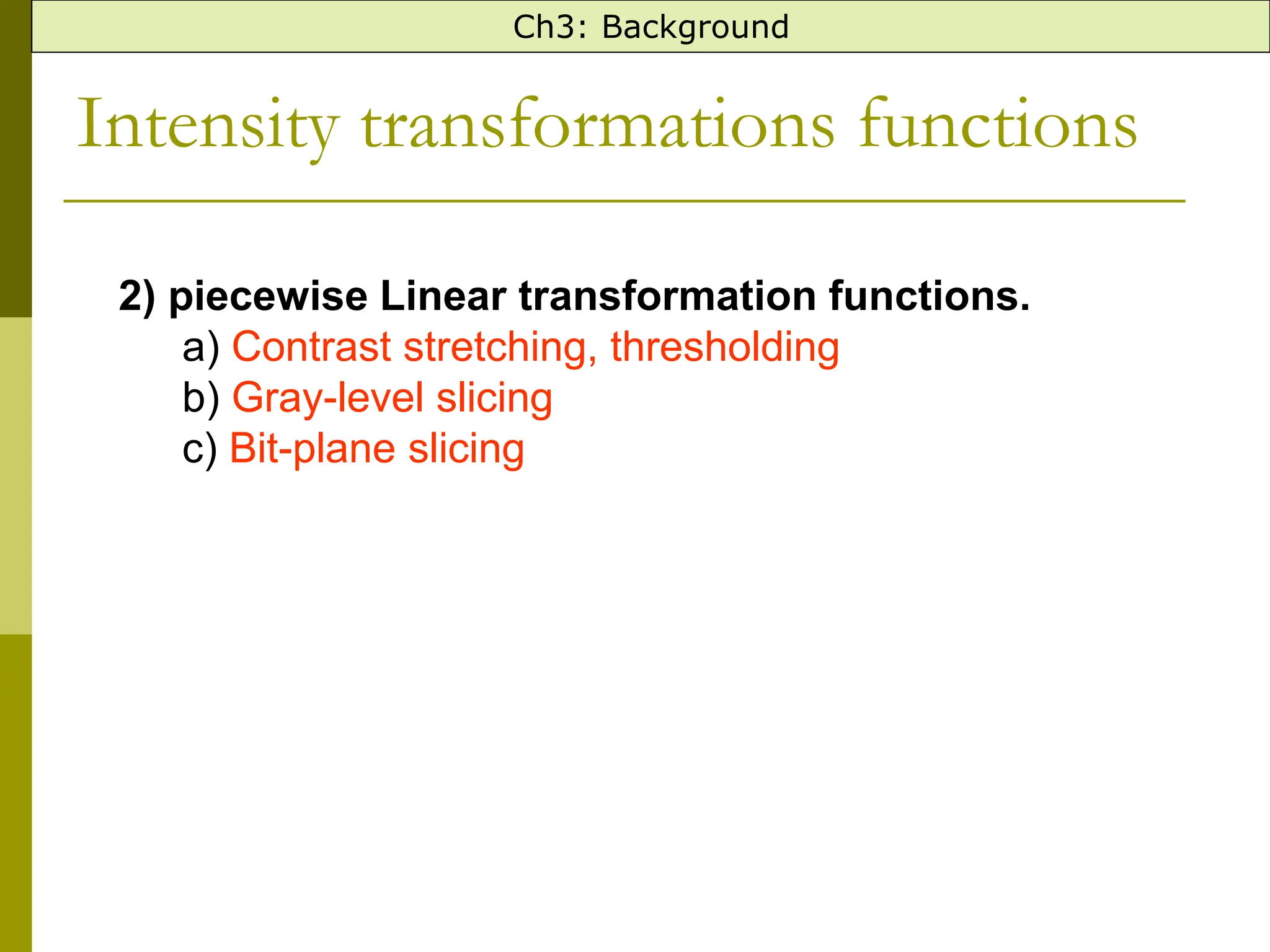 image processing intensity transformation | PPT