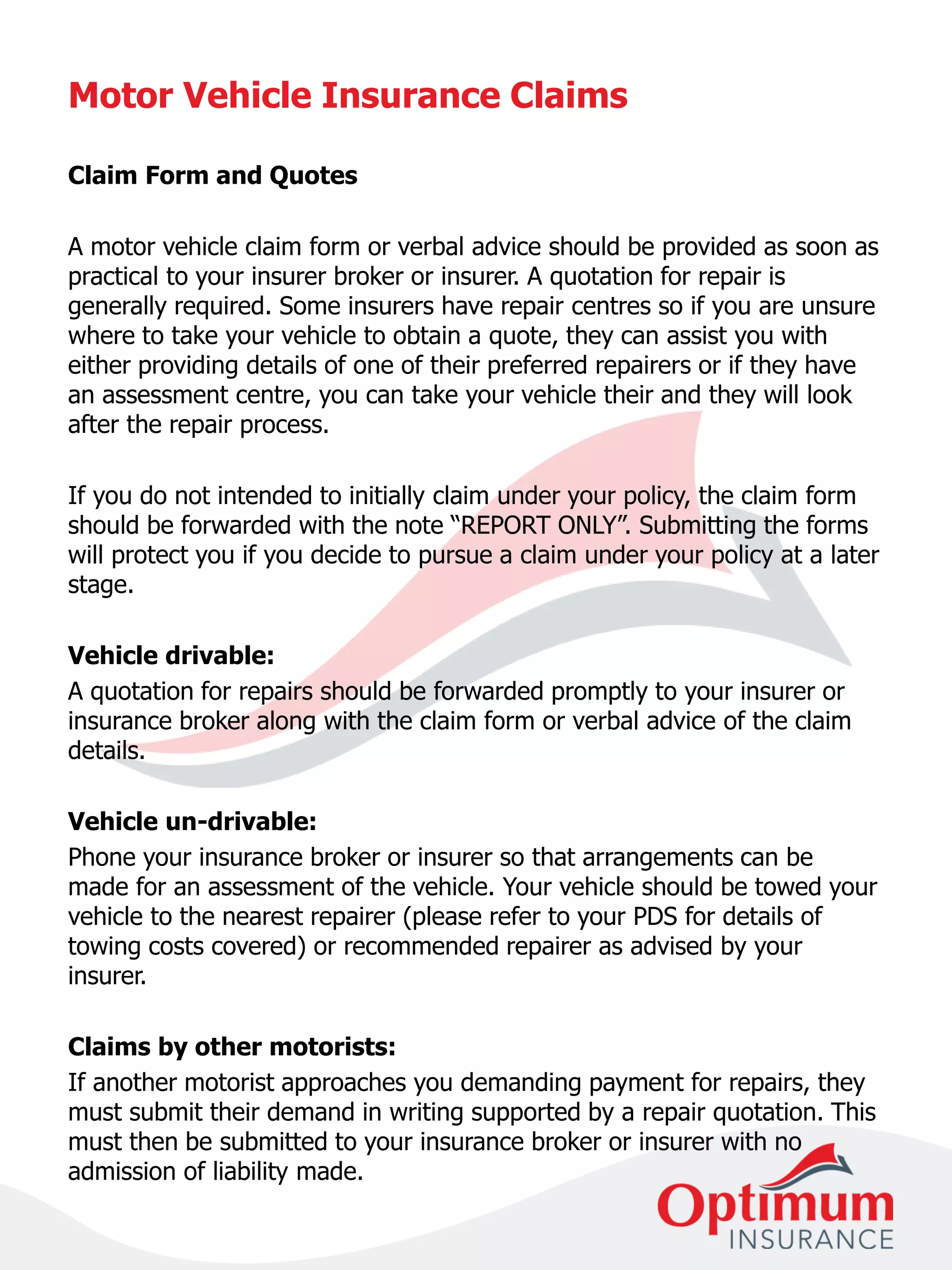 Part 7 claims procedure guide - motor vehicle insurance | PDF