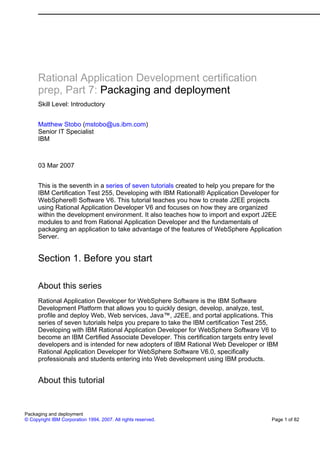 Part 7 packaging and deployment | PDF