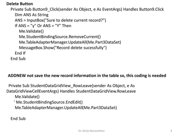 Part 8 add,update,delete records using records operation buttons in vb.net