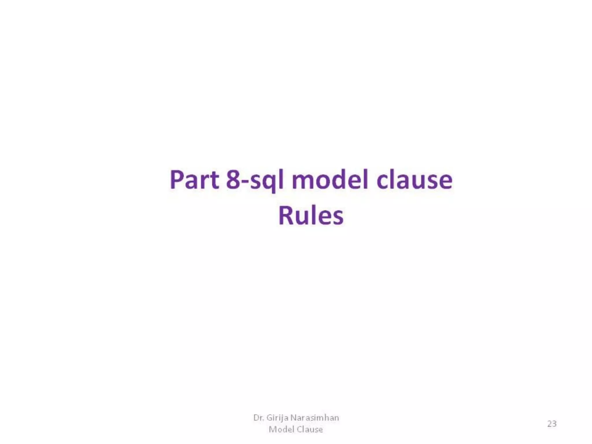 Part 8 sql model-rules | PPT