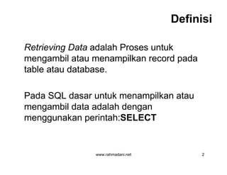 Part 9 10 - retrieving data lant.. | PPT