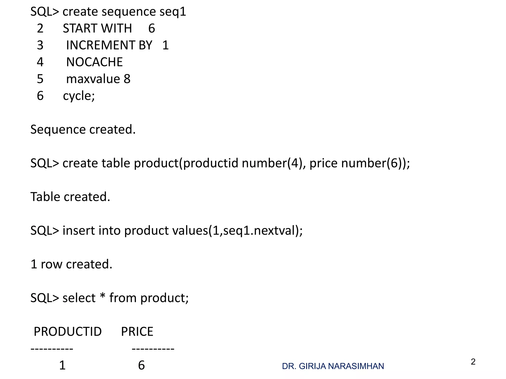 Part9 sequence valule in table | PPTX