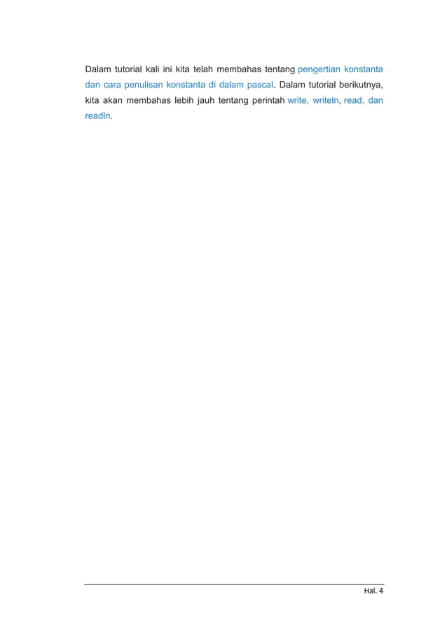 Part 9 pengertian konstanta dan cara penulisan konstanta pascal | PDF