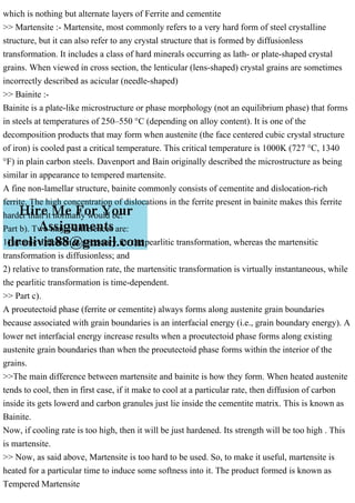 Part a). Pearlite - Pearlite is a two-phased, lamellar (or l.pdf