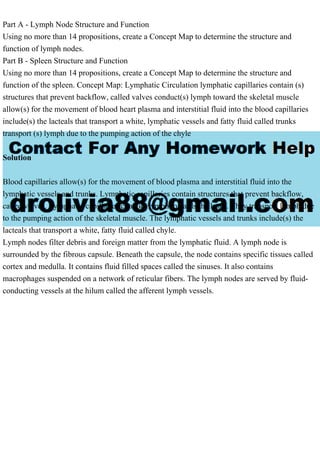 Part A - Lymph Node Structure and FunctionUsing no more than 14 pr.pdf | Blood Disorders ...