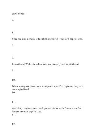 PART A—Capitalization (40 pts.)Directions Read carefully the s.docx