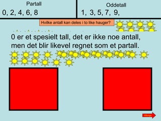 Partall, oddetall og halvering | PPT