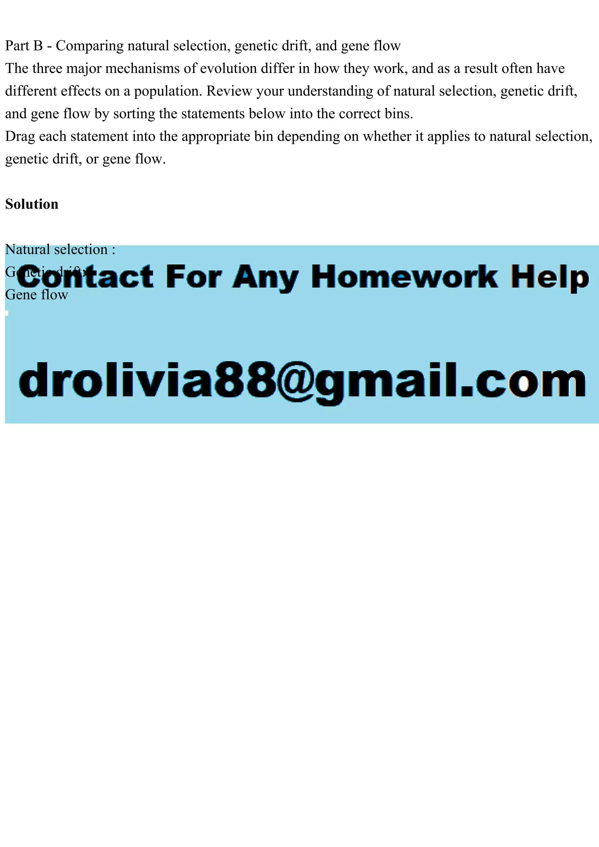 Part B - Comparing natural selection, genetic drift, and gene flow.pdf