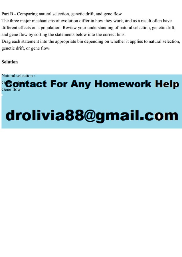 Part B - Comparing natural selection, genetic drift, and gene flow.pdf