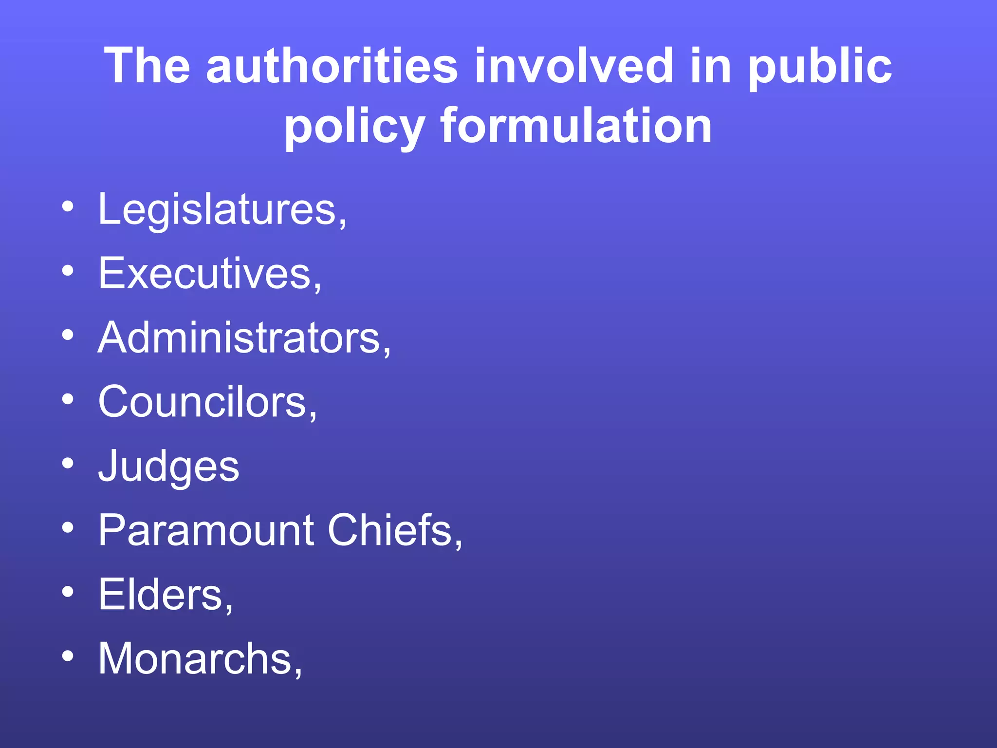 Introduction to Public Policy for Master of Business Studies | PPT