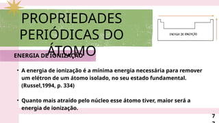 Partículas subatômicas, tabela periódica, propriedades periódicas do ...