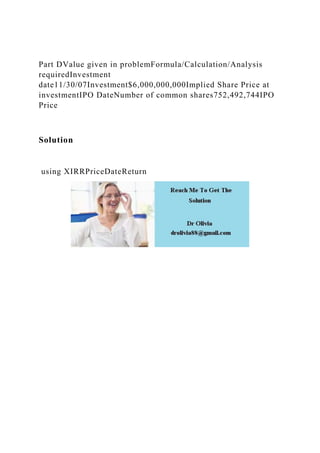 Part DValue given in problemFormulaCalculationAnalysis requiredI.docx | Business Accounting ...