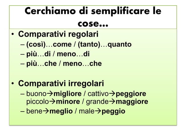 Parte c comparativi e superlativi | PPTX