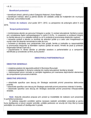 Parteneriat politia locala model | DOC
