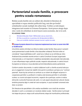 Parteneriatul scoala | DOC