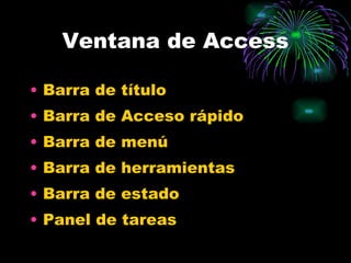 Partes de access | PPT