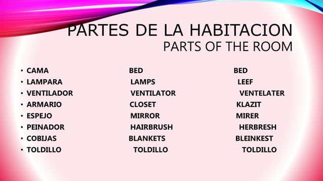 descripción de las partes de la casa | PPT
