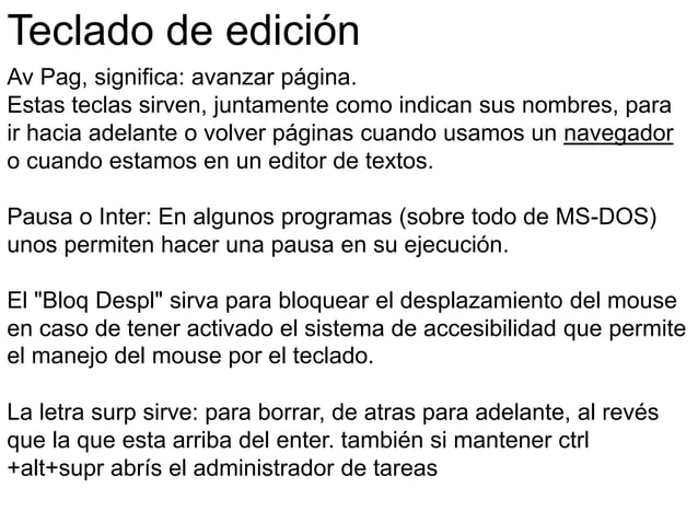 Partes De La Computadora Y El Teclado Ppt