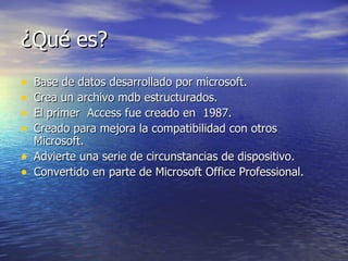Partes de la ventana de acces | PPT