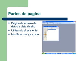 Partes de la ventana de access | PPT