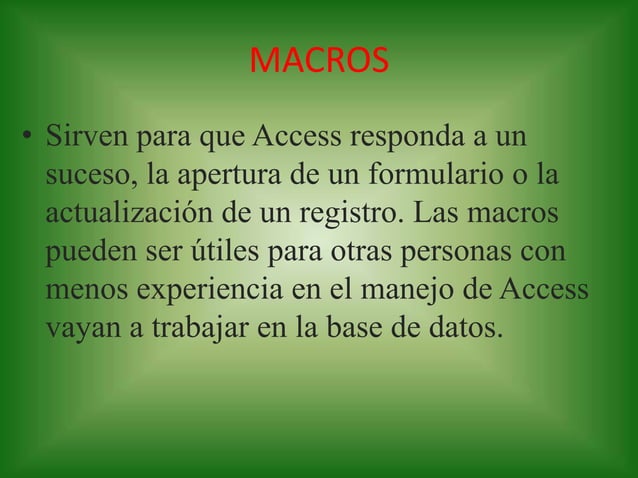 Partes de la ventana de access | PPTX