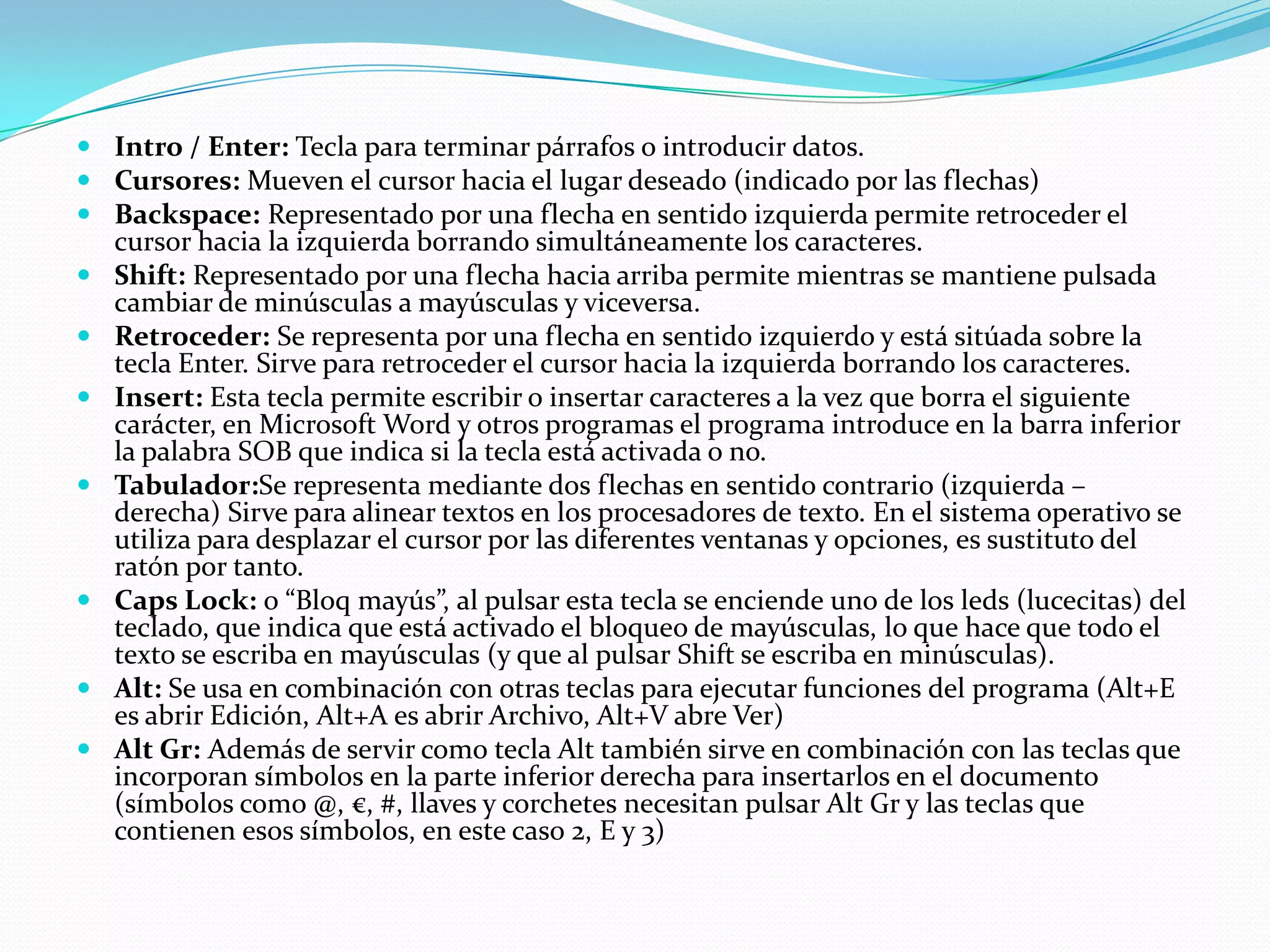 Partes del teclado | PPTX