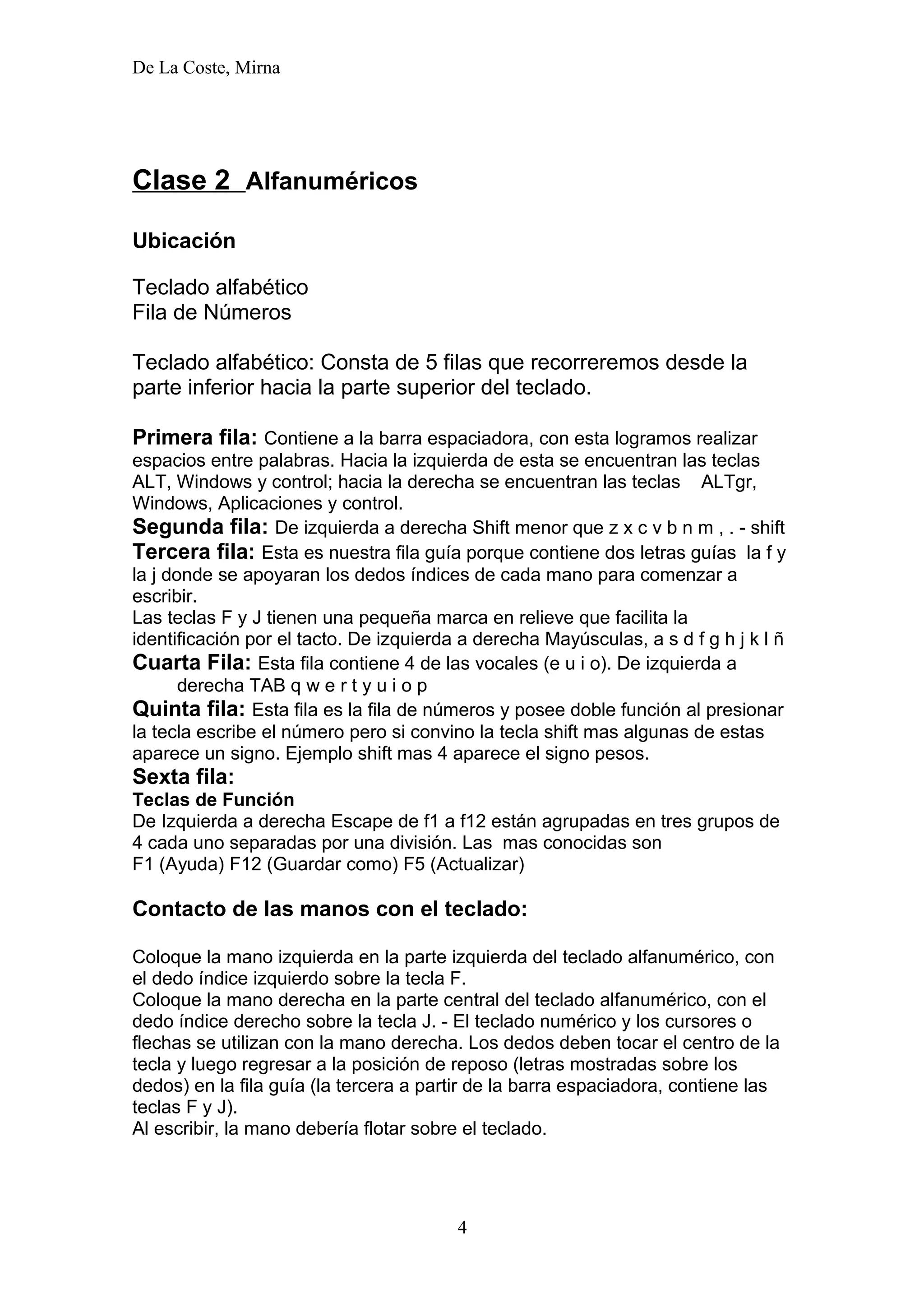 Partes del teclado y jaws | DOC