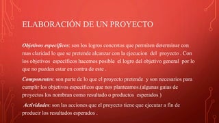 Partes de proyecto productivo | PPTX
