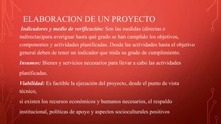 Partes de proyecto productivo | PPTX