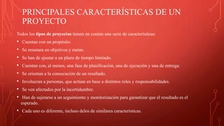 Partes de proyecto productivo | PPTX