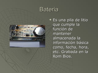 Partes de una placa madre | PPT
