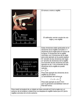 Partes de un calibrador vernier o pie de rey | DOCX