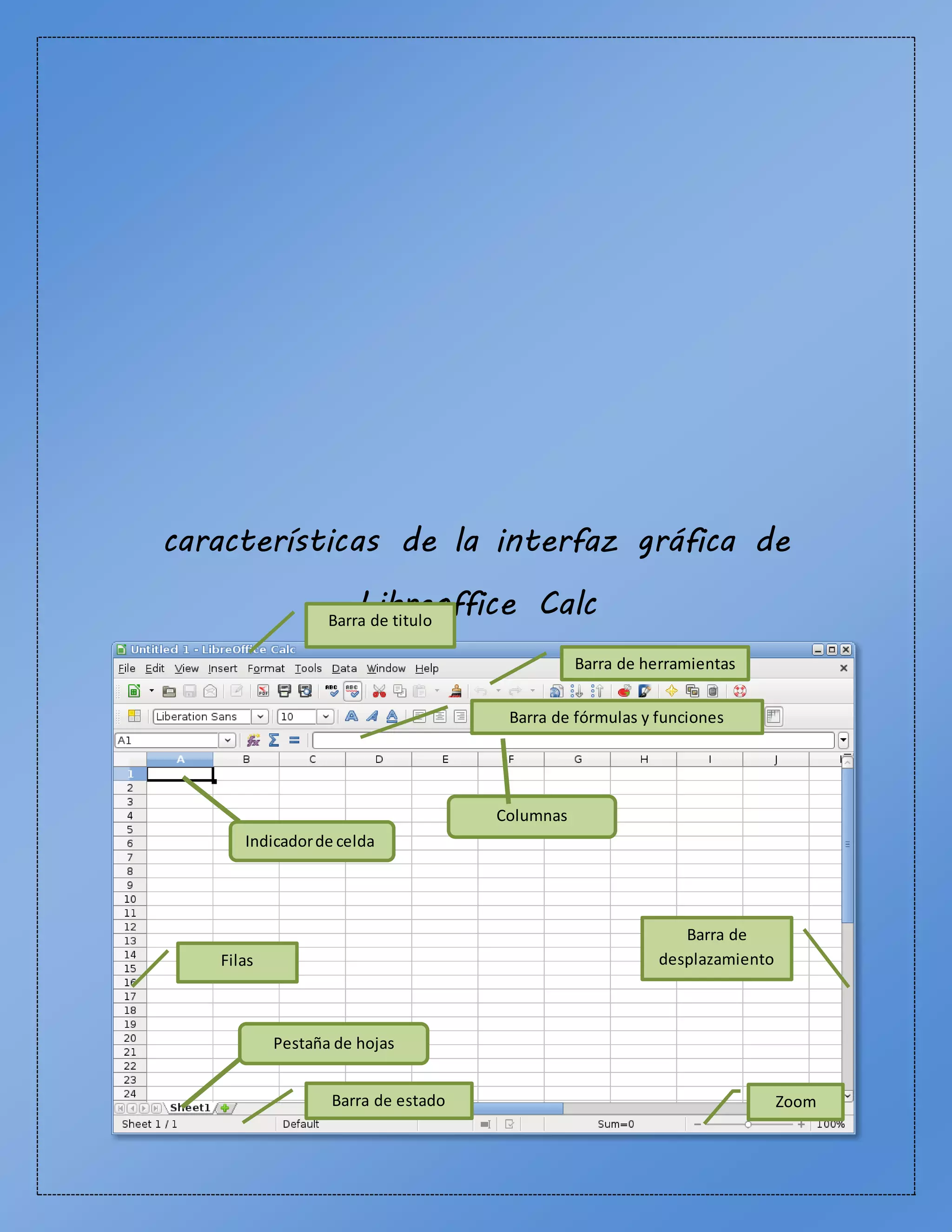 Partes de una hoja de calculo | DOCX