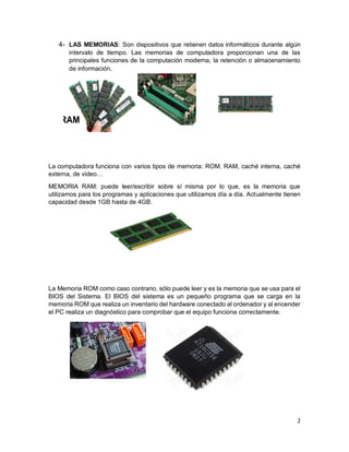Partes internas de la computadora. | PDF