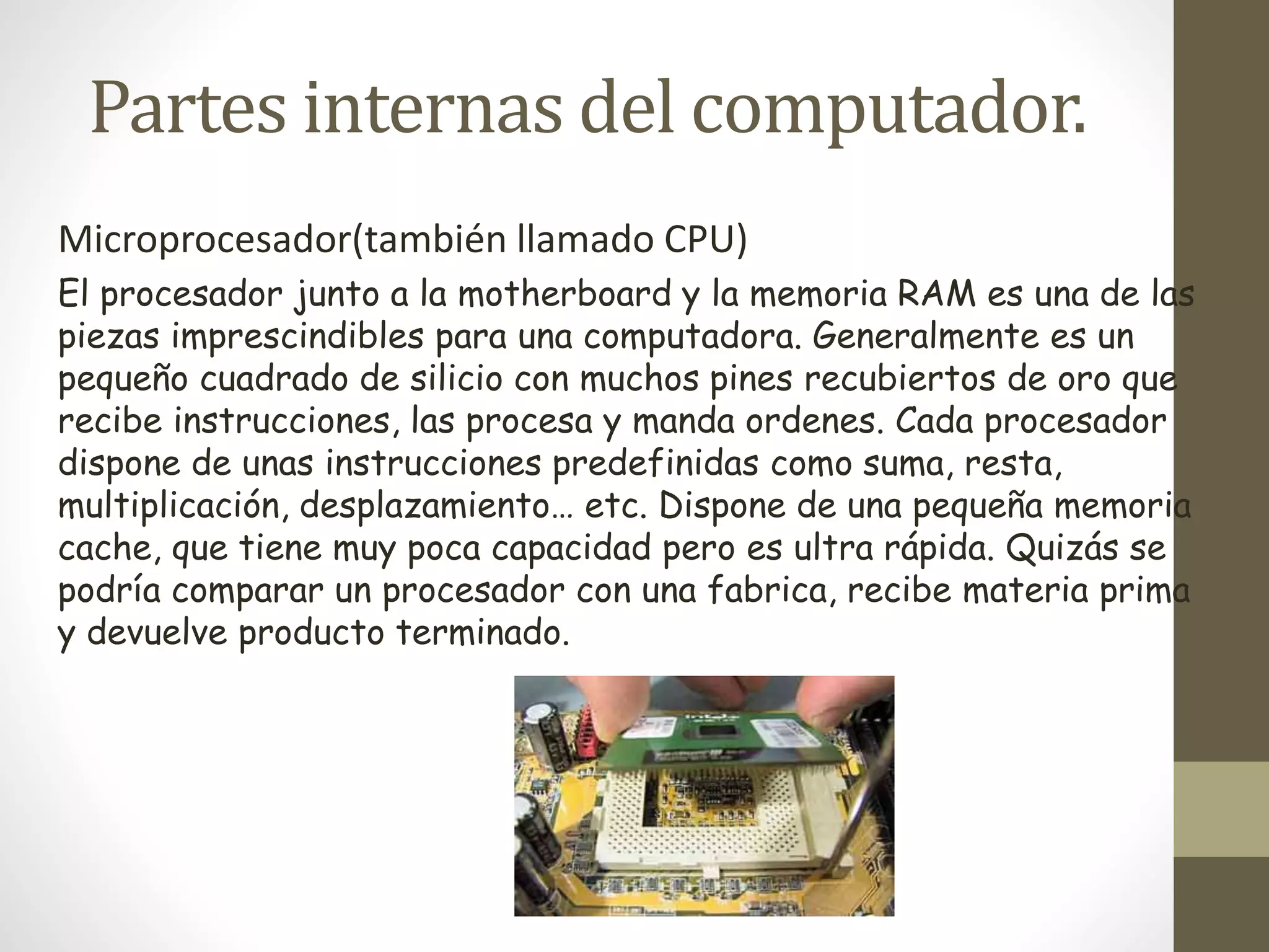 Partes internas del computador | PPTX