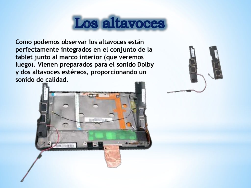 Partes internas de una tablet